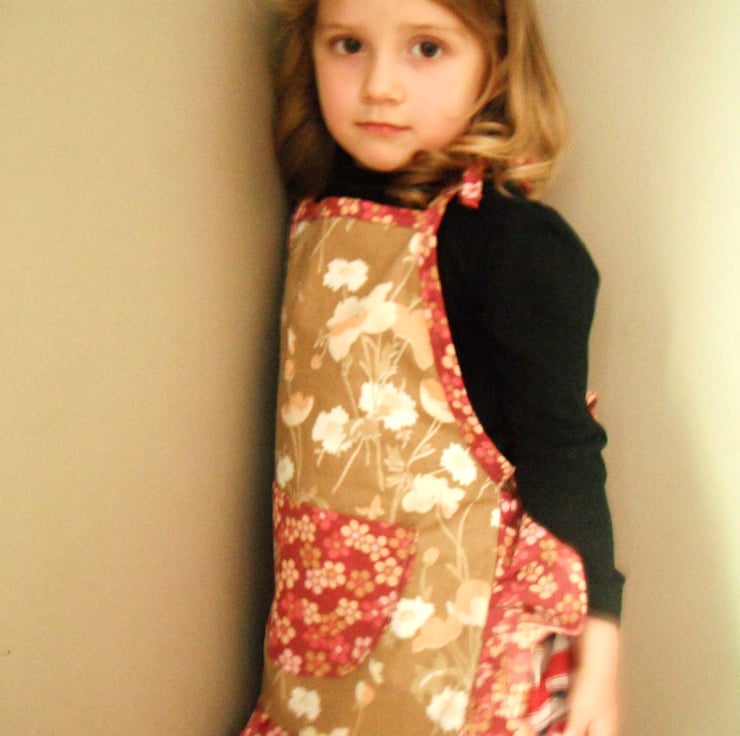 Girl's Floral Apron 2-4 years - Folksy