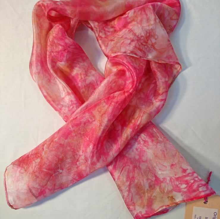 'Cabbage Rose' - Hand Painted Silk Scarf in ros... - Folksy