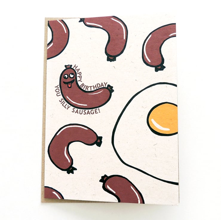 Silly Sausage Birthday Card - Happy Birthday Ca... - Folksy