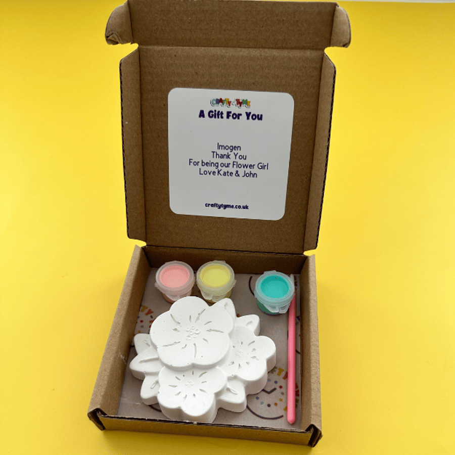 Flower Girl Thank You Craft Box, Paint Kit, Gif... - Folksy
