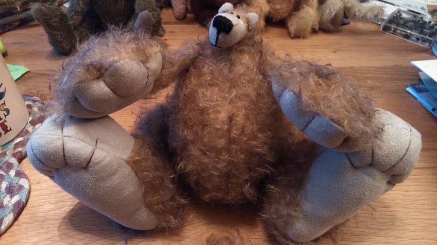 8" Mohair Wacky Handmade Teddy Bear - Folksy