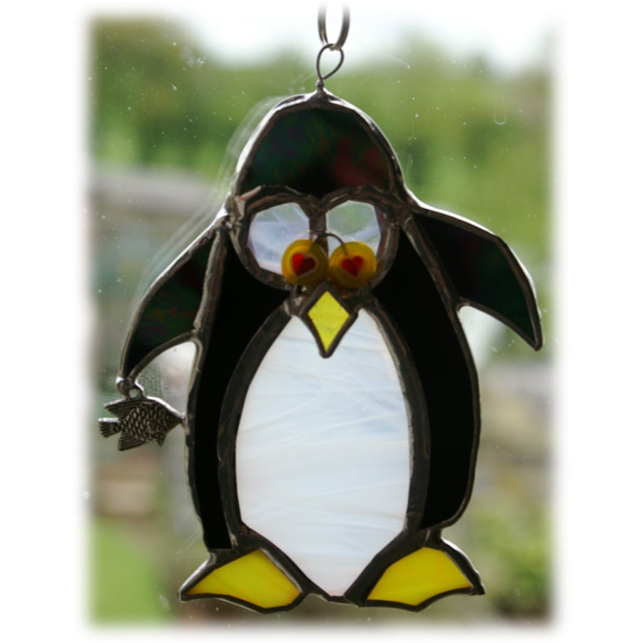 Penguin Suncatcher Stained Glass Fish Happy Fee... - Folksy