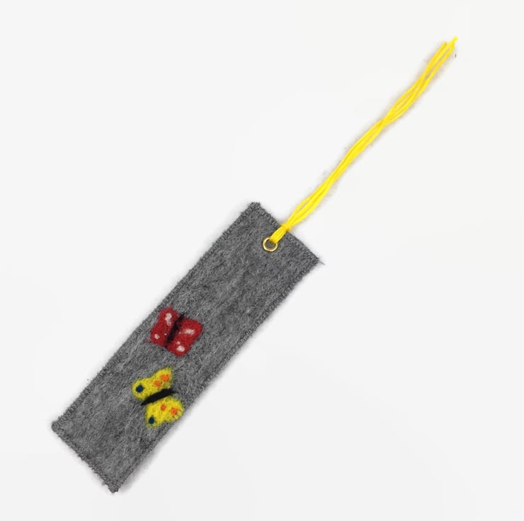 Felted bookmark with butterfly design - Folksy