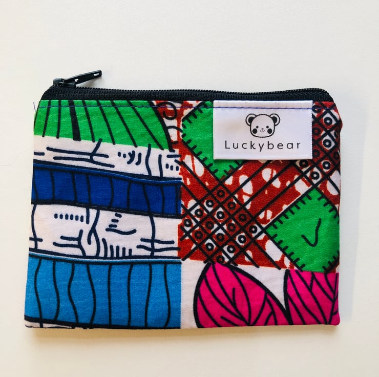 Coin purse in African wax print fabric; patchwo... - Folksy