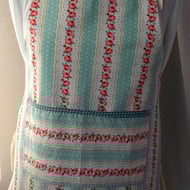 Hand made full apron. Stripes spots and roses - Folksy
