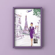 Flybe Cabin Crew Poster Flight Attendant Print - Folksy