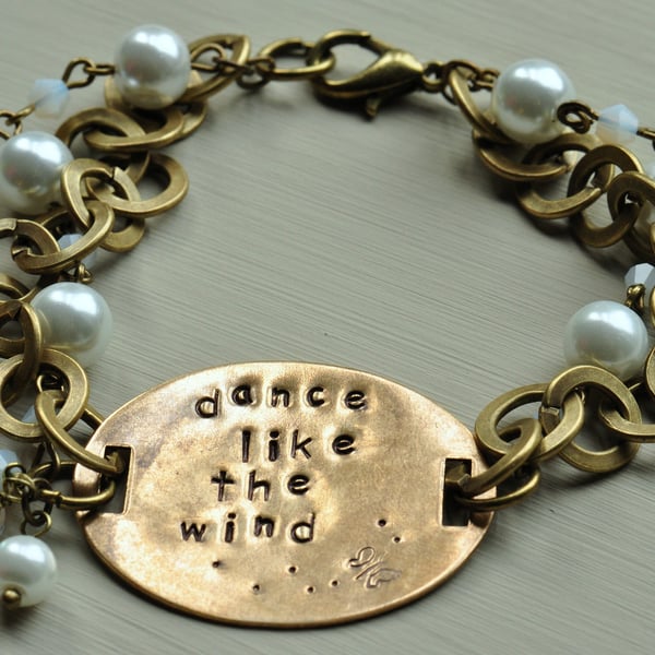 Dance Like the Wind Vintaj Hand Stamped Metal a... - Folksy