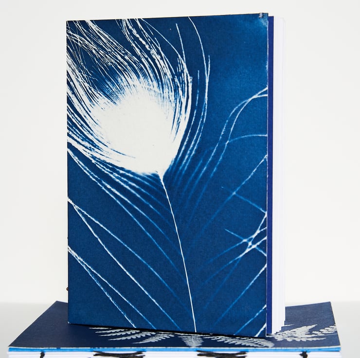 Handmade original cyanotype notebooks size A6 o... - Folksy