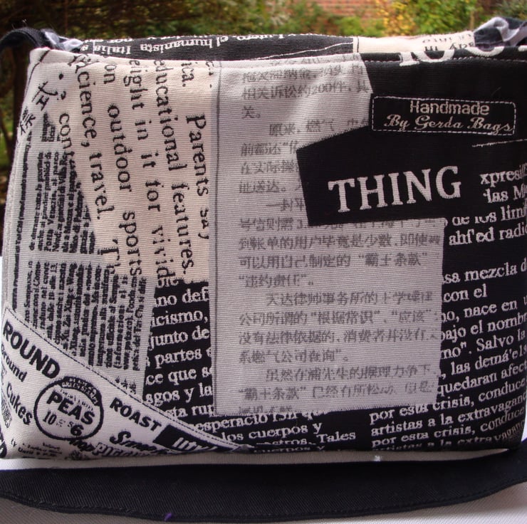 SALE 6.50 Mini Shoulder Bag in Cotton Newspap... - Folksy