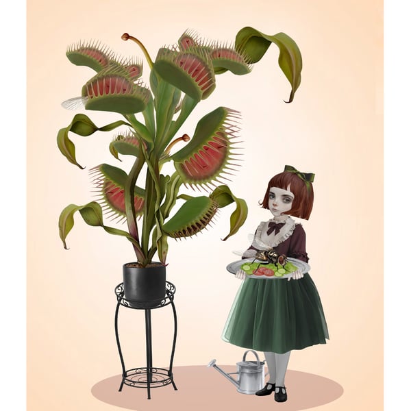 Creepy Cute Venus Flytrap Art Print - Folksy