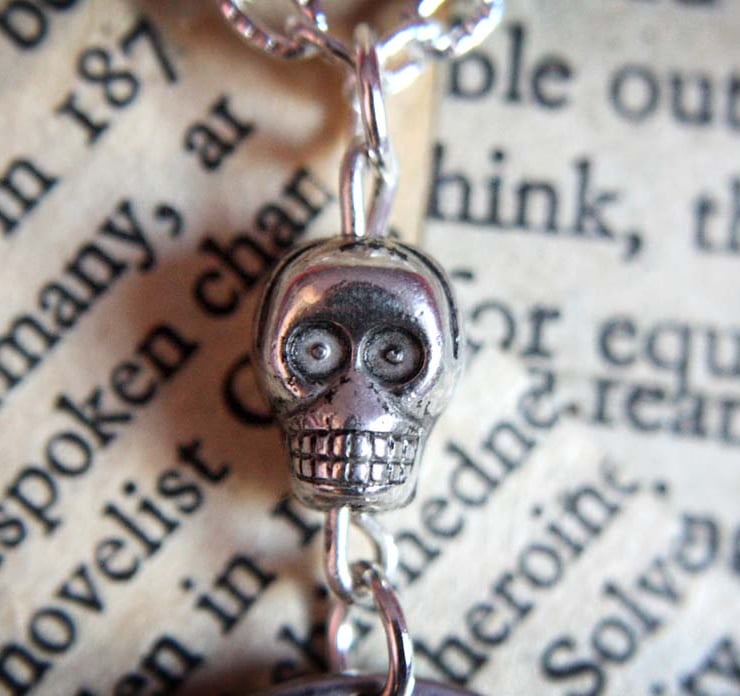 Zombie Apocalypse Skull Bead Silver Medallion N... - Folksy