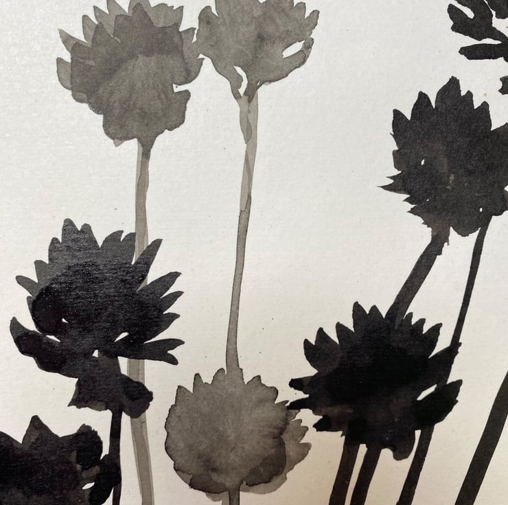 Garden Chives, shadow painting, original art, s... - Folksy