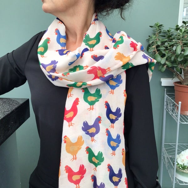 Colourful Chicken scarf - Ladies Fashion Scarf ... - Folksy