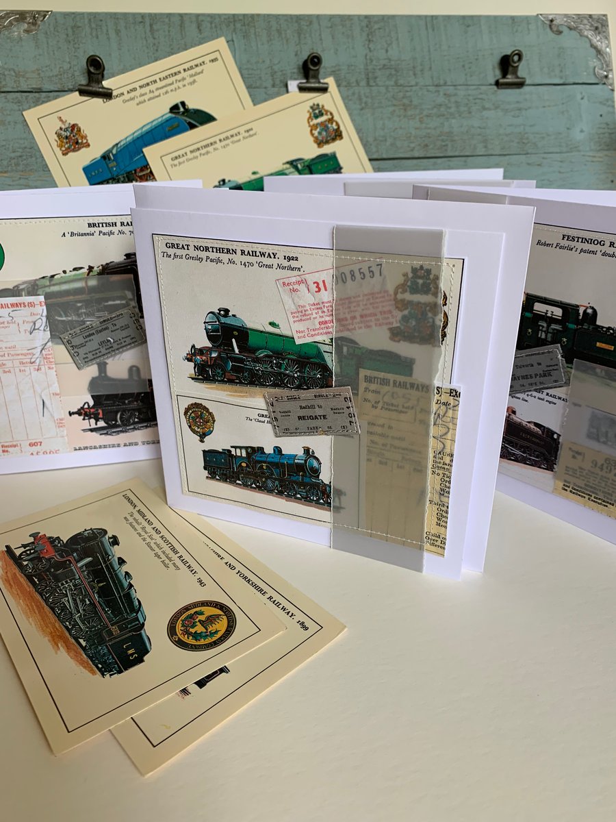 Steam Train Greetings Card Handmade and Blank ... - Folksy