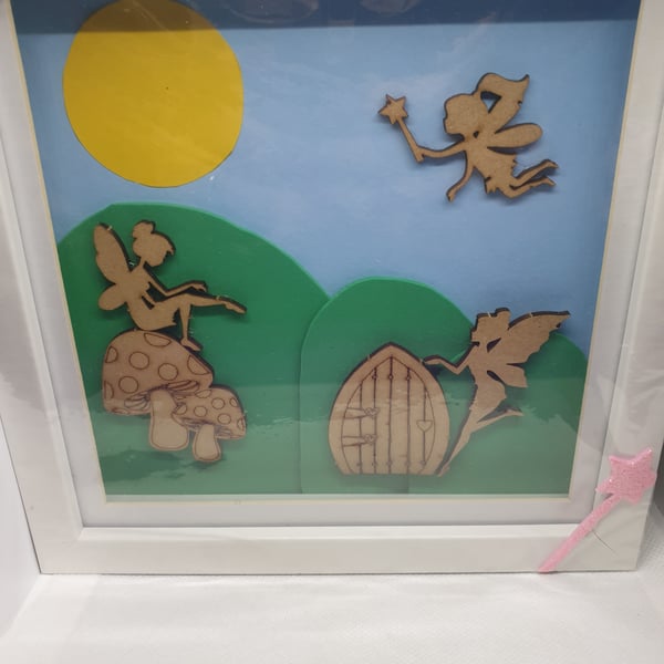 hand made shadow box fairy - Folksy