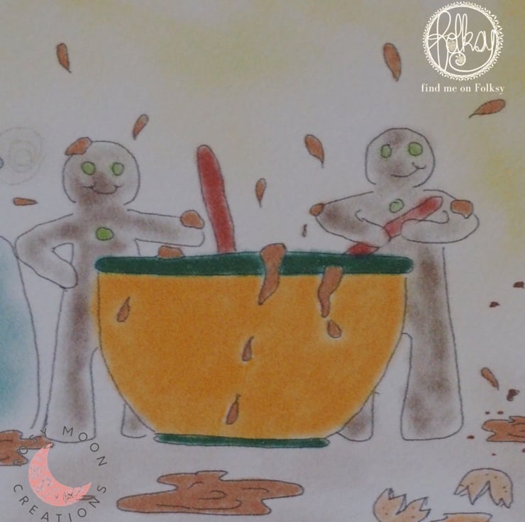 Naughty Gingerbread Men Christmas Card - Folksy