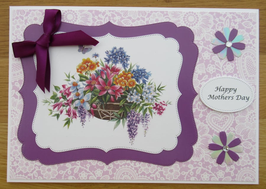 Flowers For Mum - A5 Mother's Day Card - Folksy