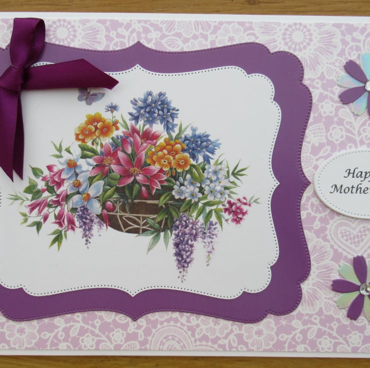 Flowers For Mum - A5 Mother's Day Card - Folksy