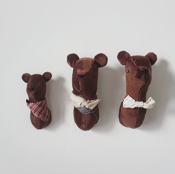 Wall Hanging, Soft Sculpture, the Three Bears - Folksy