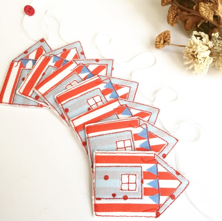 Beach Hut Bunting - Folksy