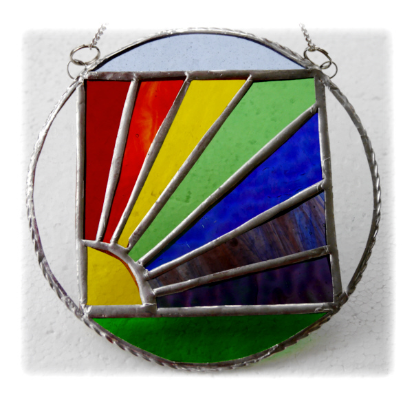 Rainbow Weather Suncatcher Stained Glass Handma... - Folksy