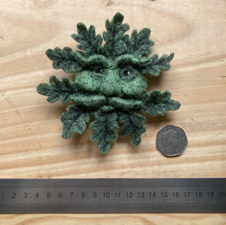 Mini green man wall plaque, needle felted wooll... - Folksy