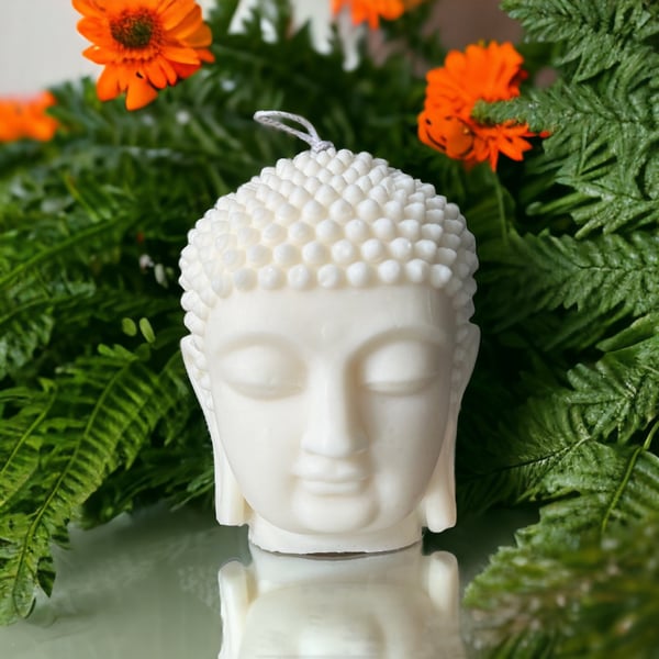 Buddha Head Candle, Spiritual, Meditation, Deco... - Folksy