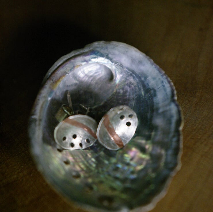 Silver Dome with Copper and Holes - Folksy