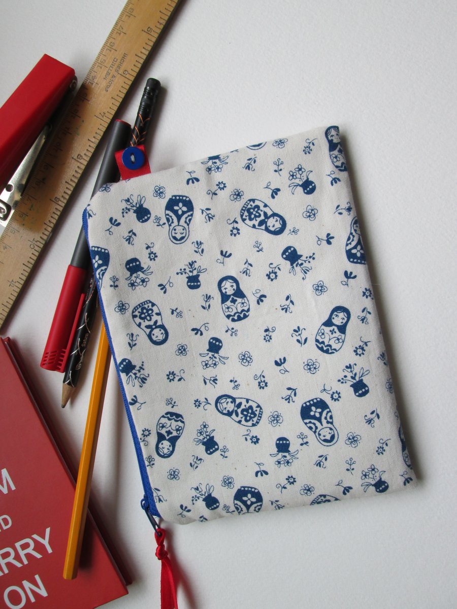 Cute Russian Doll Make up bag Pencil Case - Folksy