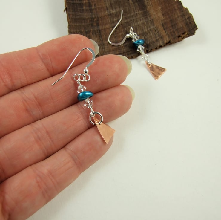 Sparkly Party Earrings, Sterling Silver, Keshi ... - Folksy