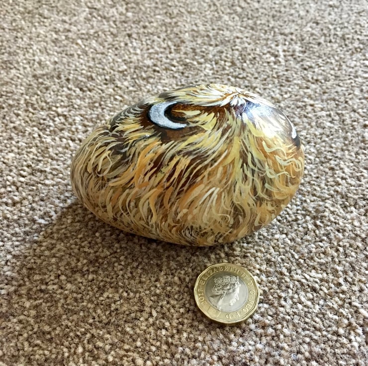 Highland cow painted pebble wildlife animal roc... - Folksy