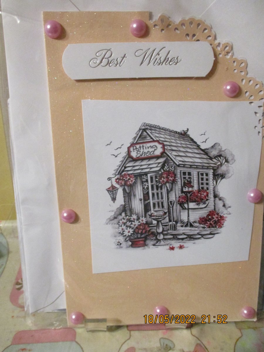 Best Wishes Shed Card - Folksy
