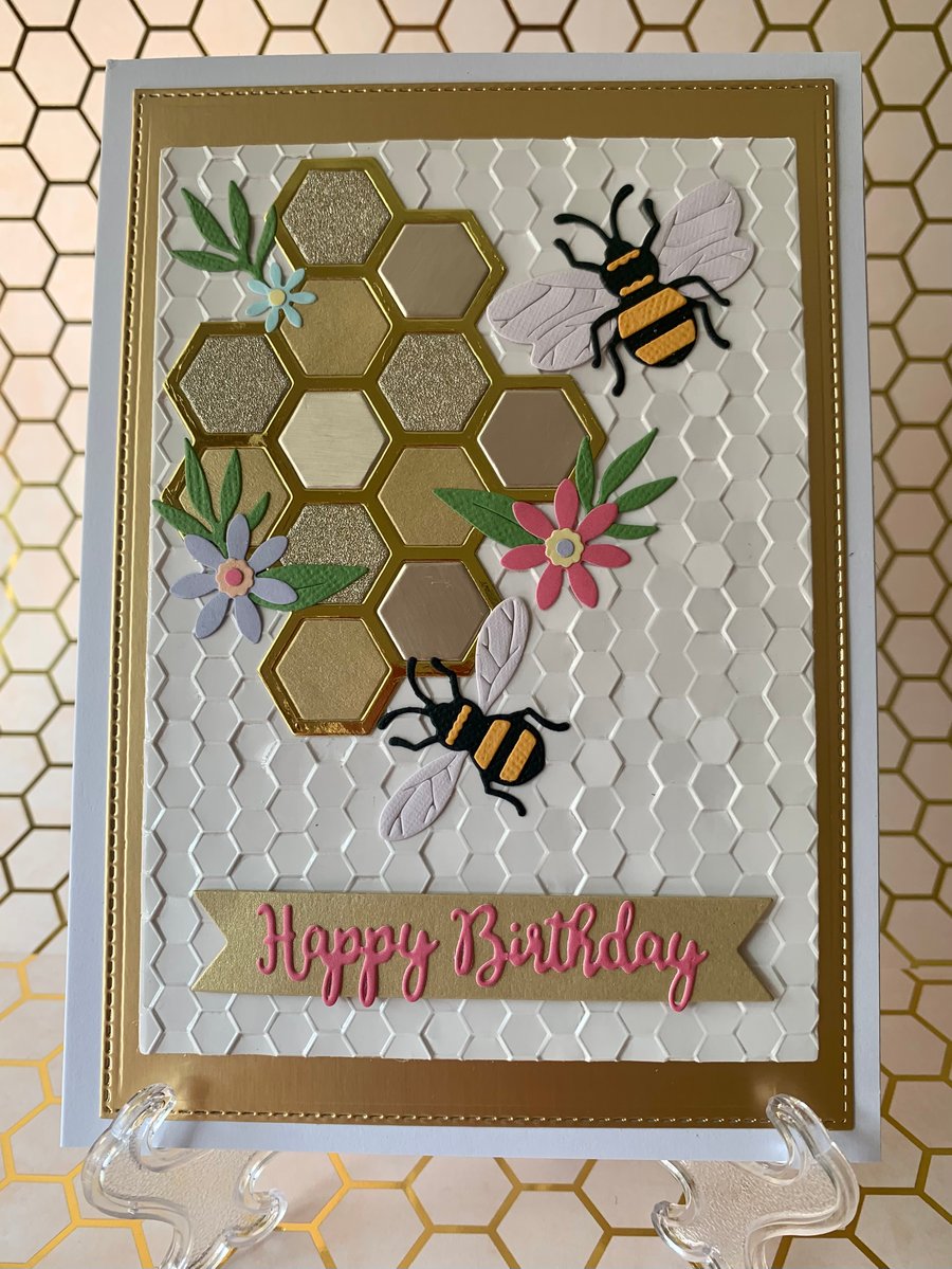 Handmade Bee Birthday Card - Folksy