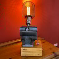 Engine Table Lamp, Chainsaw Cylinder with Mesh ... - Folksy