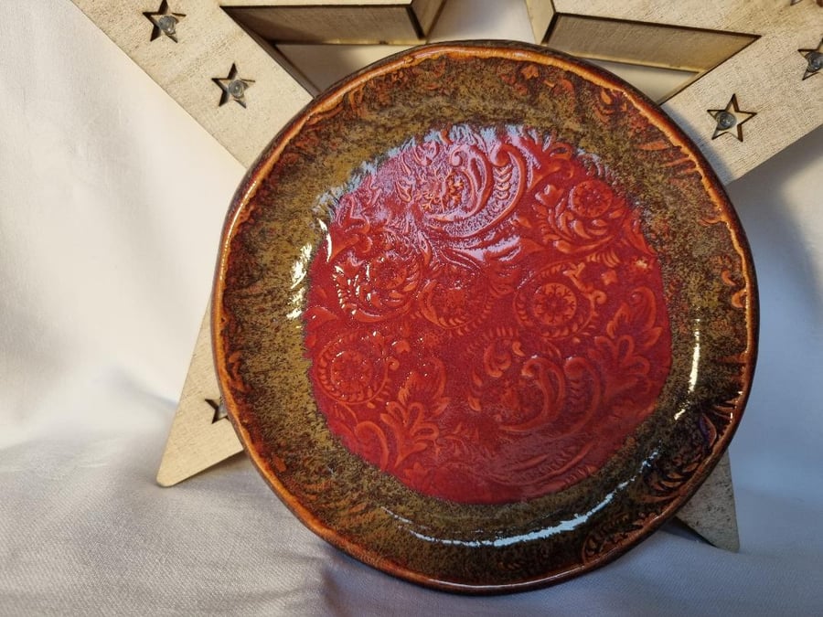 Handmade combination glaze textured Ceramic rou... - Folksy