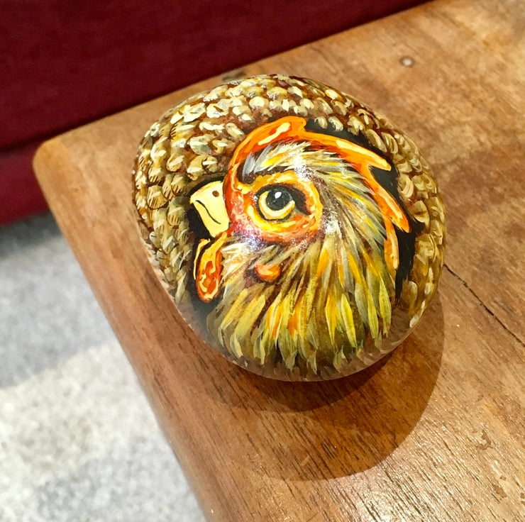 Chicken hand painted pebble garden rock art wil... - Folksy