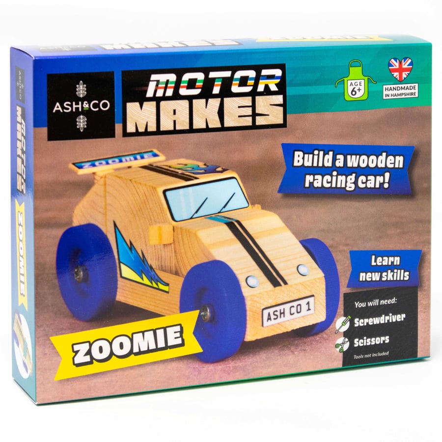 Zoomie the Race Car, Woodwork craft kit for kids - Folksy