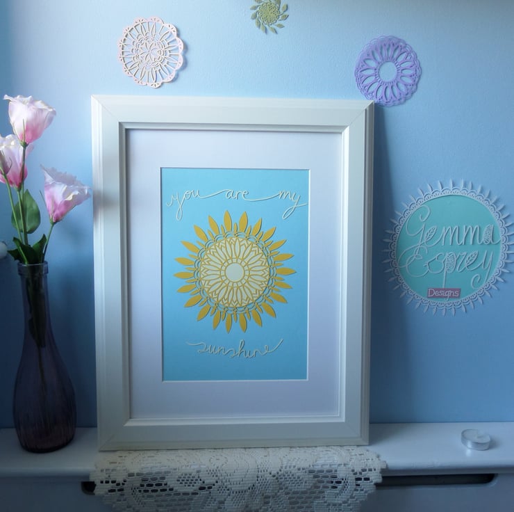 Papercut Doily Sun - Fine Art Print from an ori... - Folksy