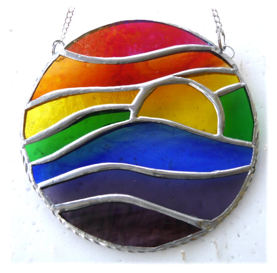 Rainbow Waves Stained Glass Suncatchers 014 - Folksy