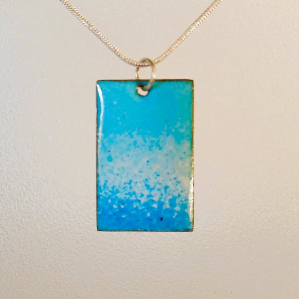 Blue and white enamelled copper rectangular pen... - Folksy