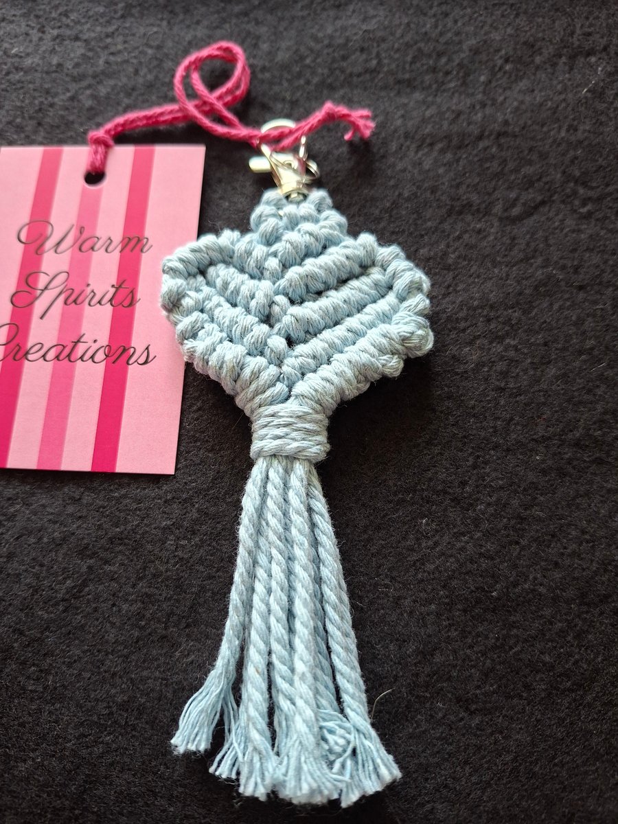 Macrame Heart shaped Keyring - Folksy