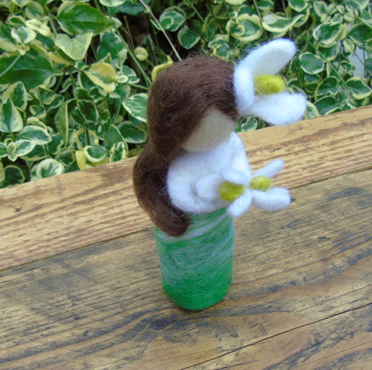Snowdrop - Spring doll, needle felt doll, Sprin... - Folksy