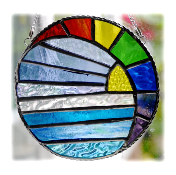 Rainbow Sea Suncatcher Stained Glass - Folksy