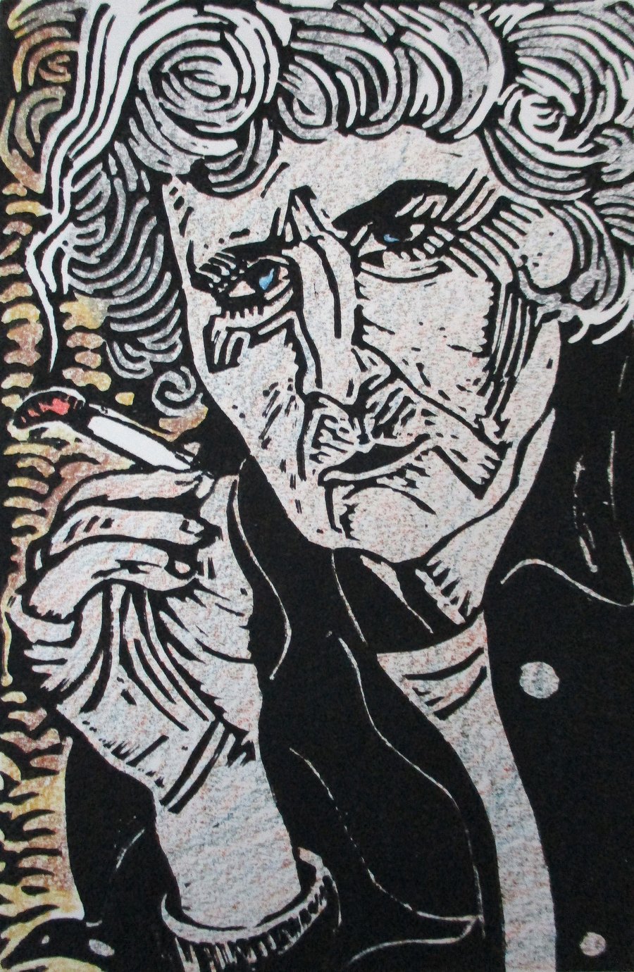 Portrait of Maggi Hambling Original Hand Presse... - Folksy
