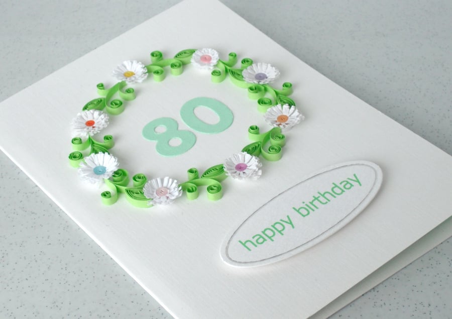 80th birthday card - Folksy