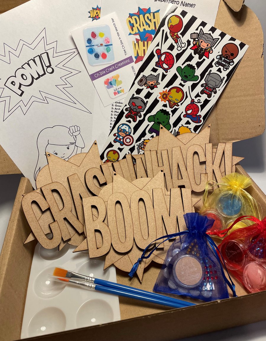 Superhero - Comic Book - Paint Your Own Wooden ... - Folksy