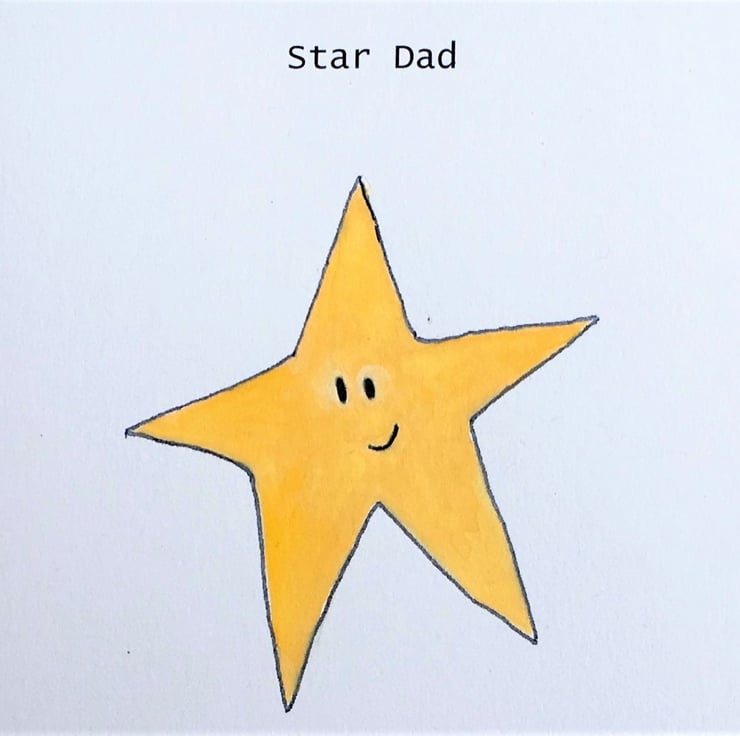 Star Dad Fathers Day Card Handmade Recycled Car... - Folksy