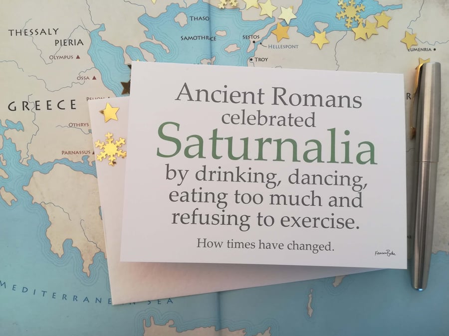 1 Saturnalia Funny Christmas Card Roman Mytholo... - Folksy