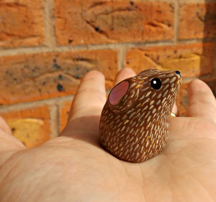 The Mouse handpainted Resin miniature totem - Folksy