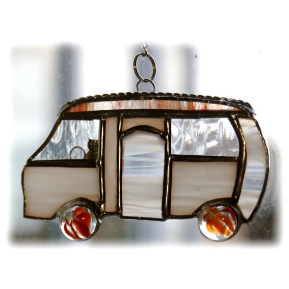 Mini Classic Motorhome Stained Glass Suncatcher... - Folksy